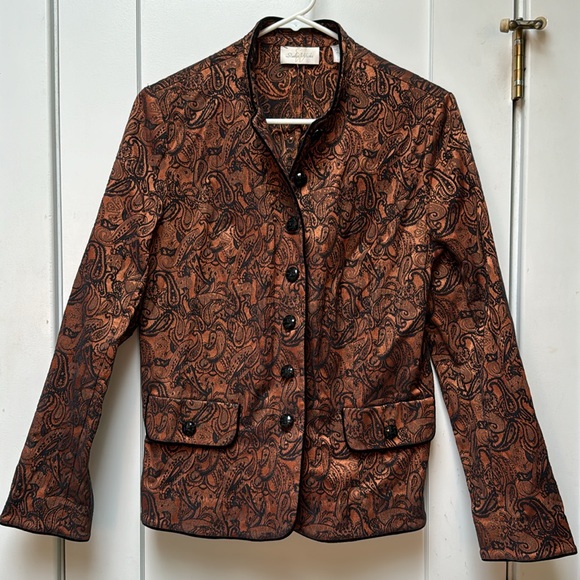 Studio Works | Jackets & Coats | Studio Works Brown Metallic Paisley ...
